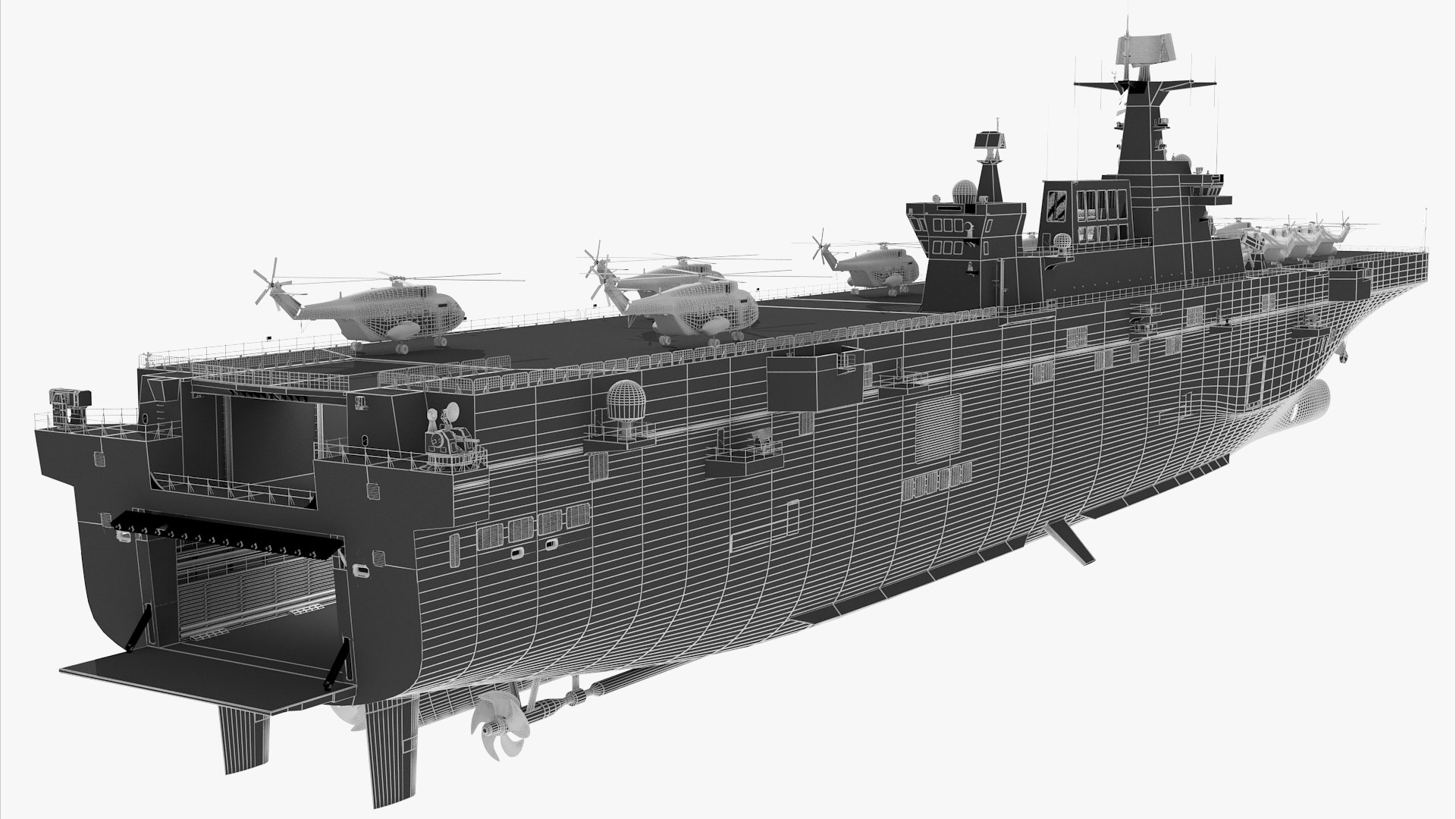 Type 075 Landing Helicopter Dock LHD 31 32 3D Model - TurboSquid 1896518