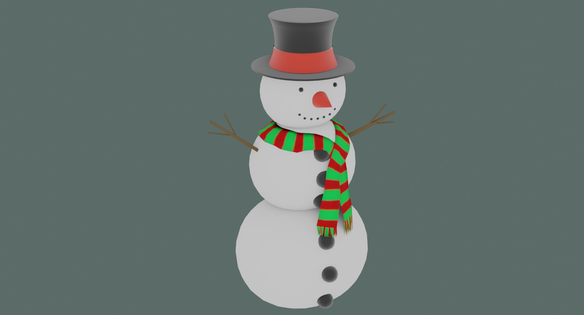 3D model blender 2 80 snowman - TurboSquid 1479781