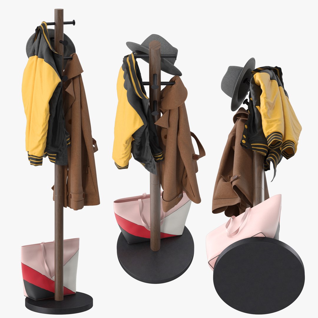 3D Pillar Coat Rack Model - TurboSquid 1986254