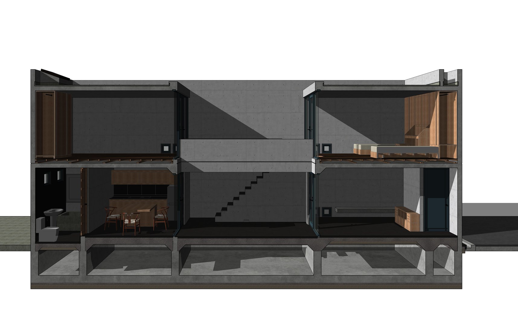 Tadao Ando - Azuma House 3D model - TurboSquid 1862964