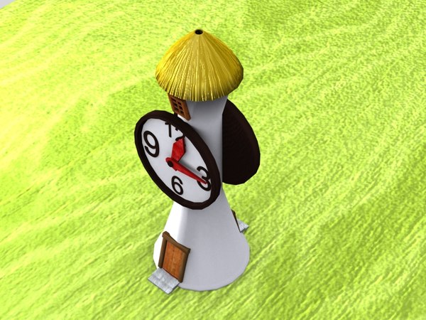 cartoon clock tower 3d model
