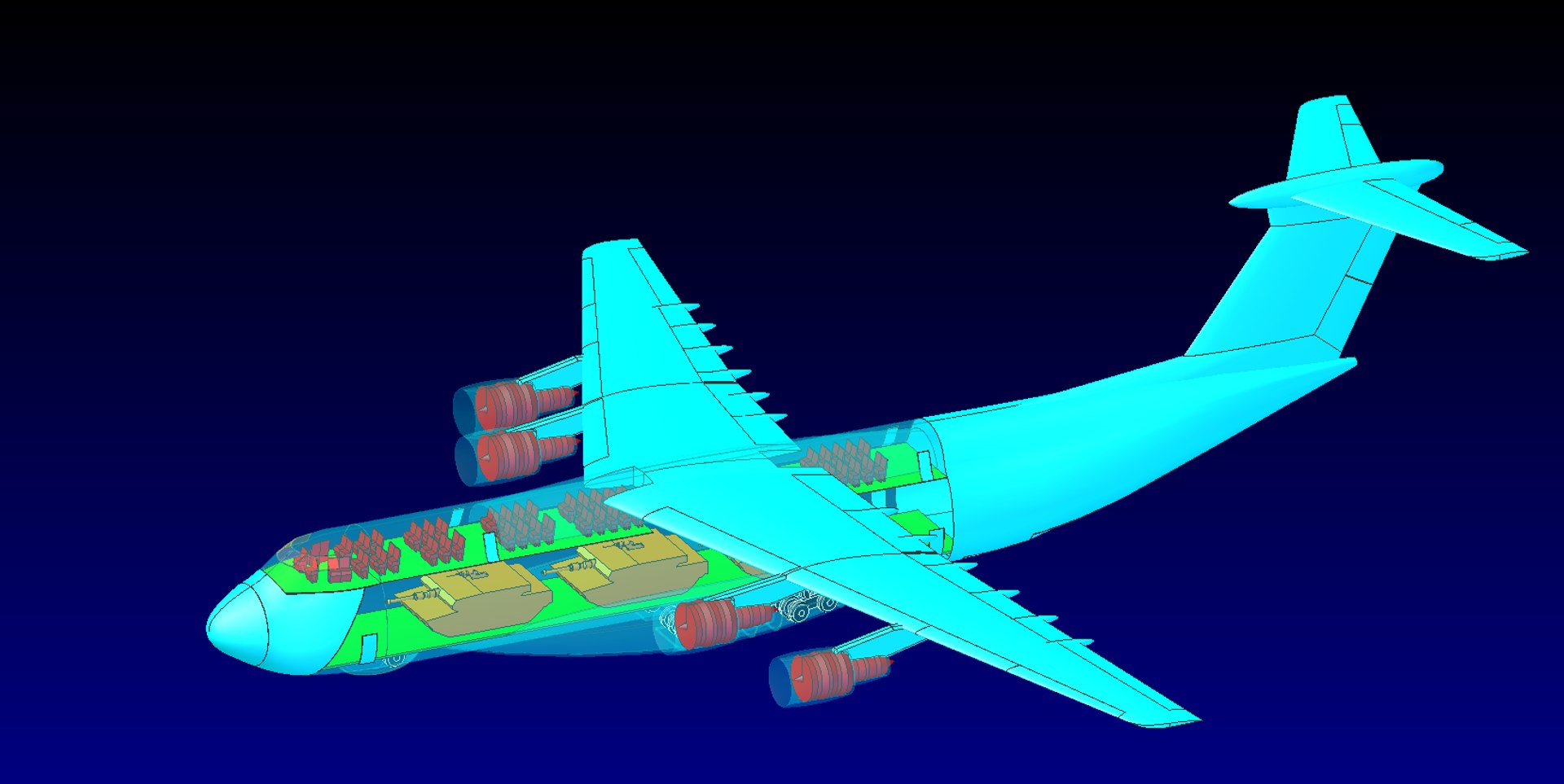 C-5b Transport Aircraft Solid 3d Model