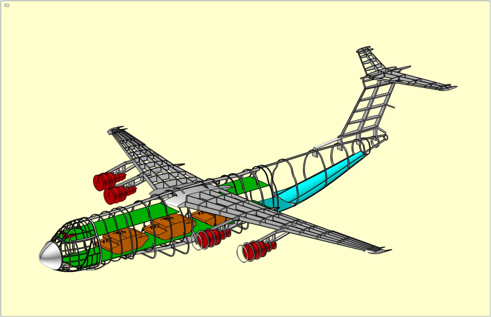 C-5b Transport Aircraft Solid 3d Model