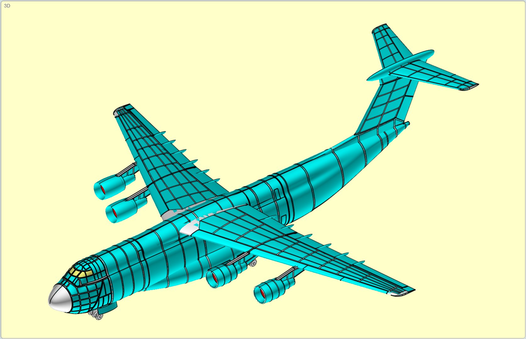 C-5b Transport Aircraft Solid 3d Model