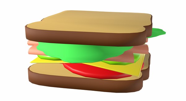 3D Simple LowPoly Sandwich Model model - TurboSquid 1976944