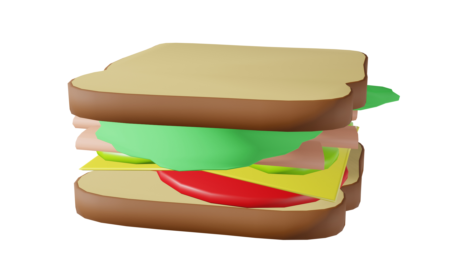 3D Simple LowPoly Sandwich Model Model - TurboSquid 1976944