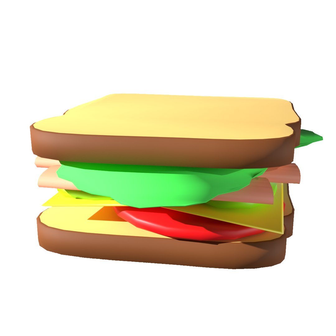3D Simple LowPoly Sandwich Model Model - TurboSquid 1976944