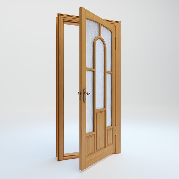 3d wooden interior door glass