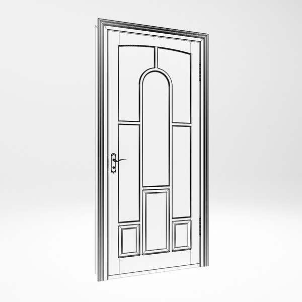 3d wooden interior door glass