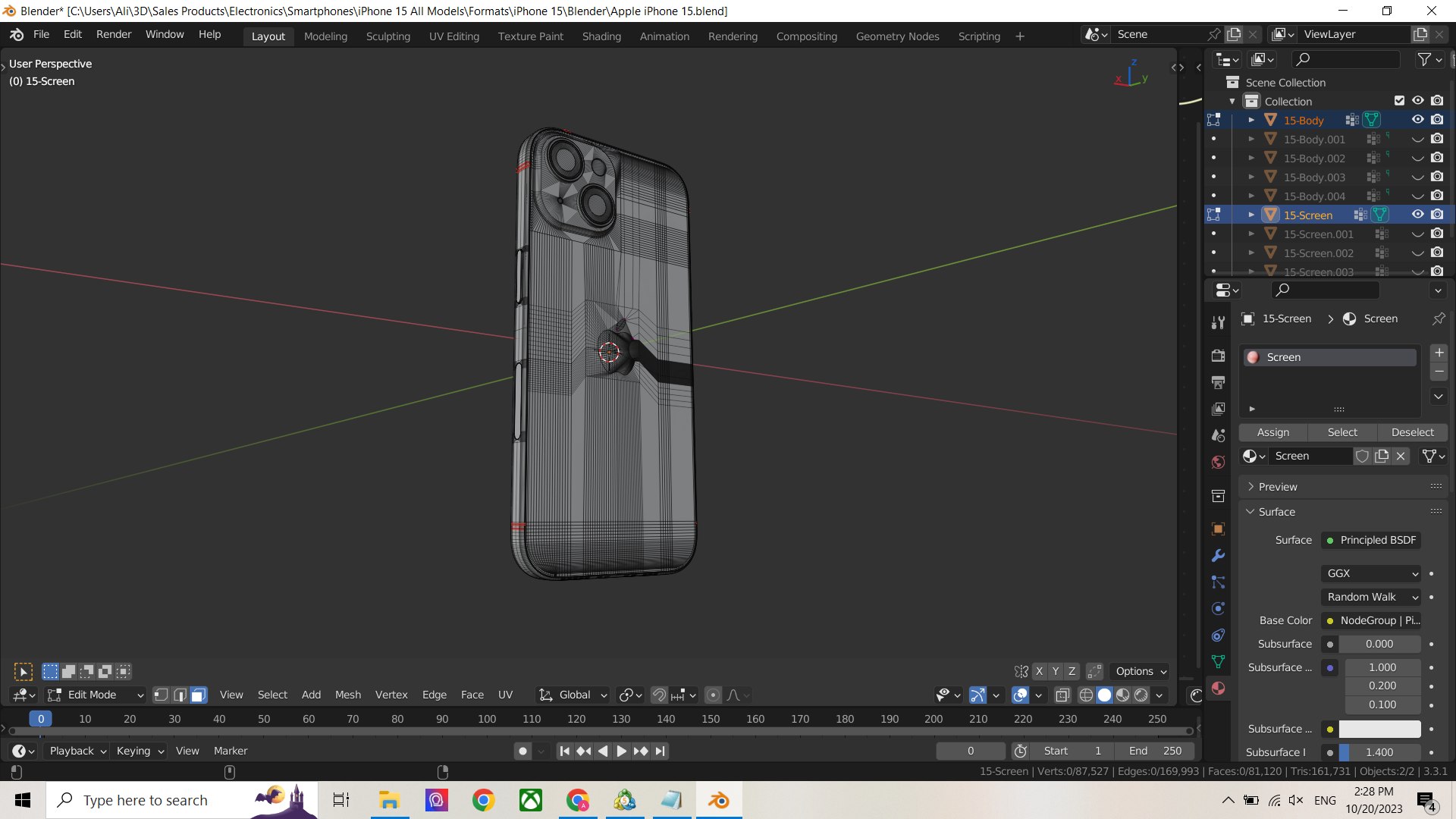 Apple IPhone 15 Plus In Official Colors And Design 3D Model ...