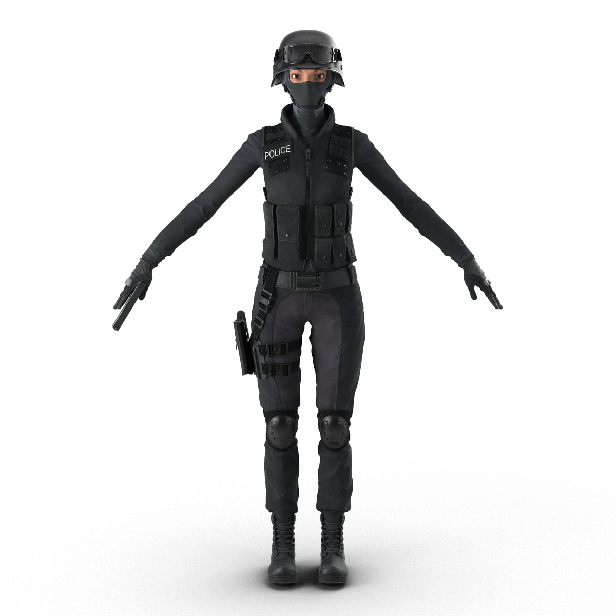 Swat indian woman rigged 3D model - TurboSquid 1499682