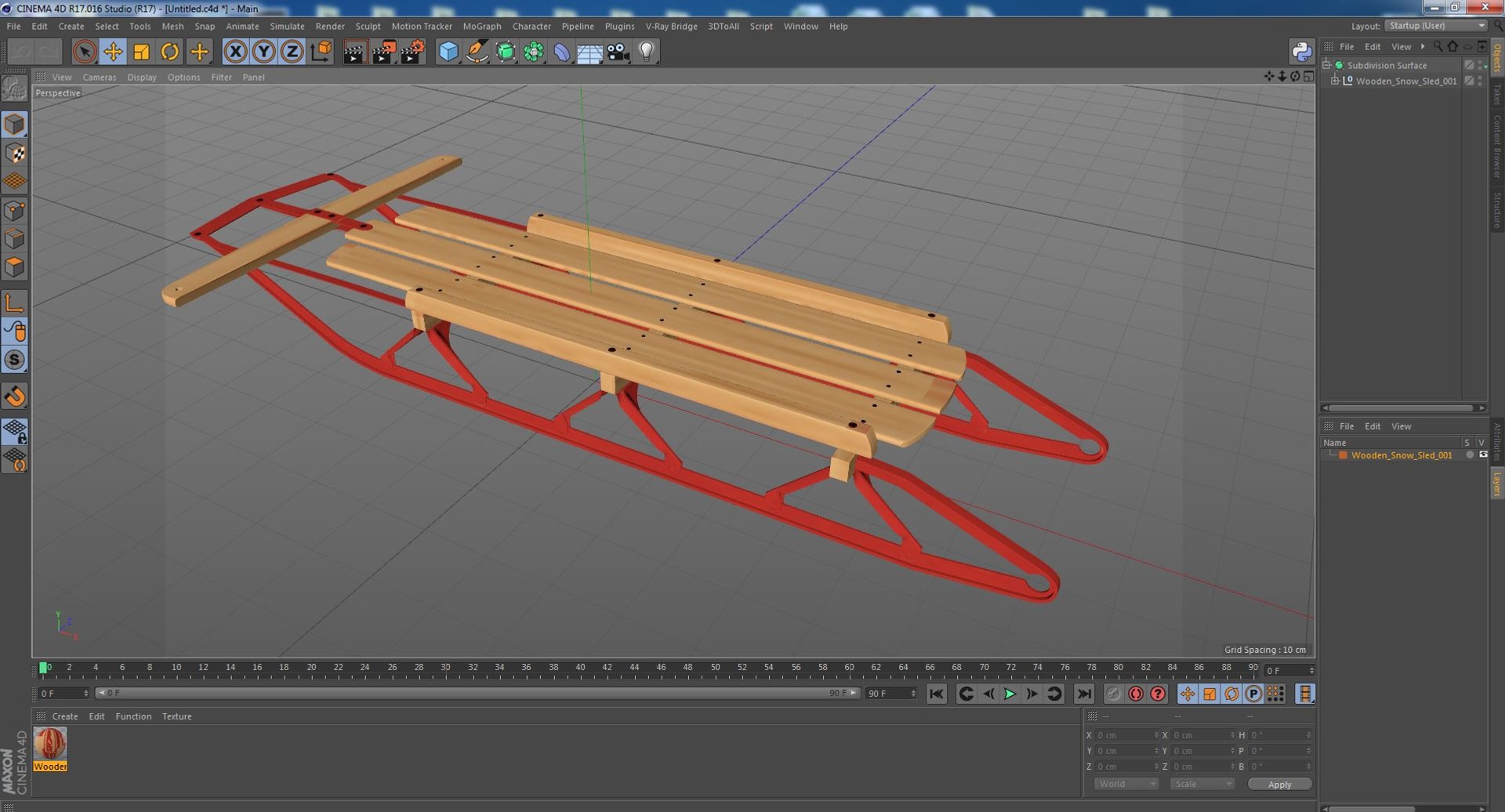 Wooden Snow Sled Model - TurboSquid 1994612