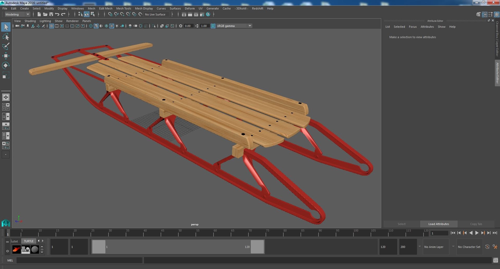 Wooden Snow Sled Model - TurboSquid 1994612