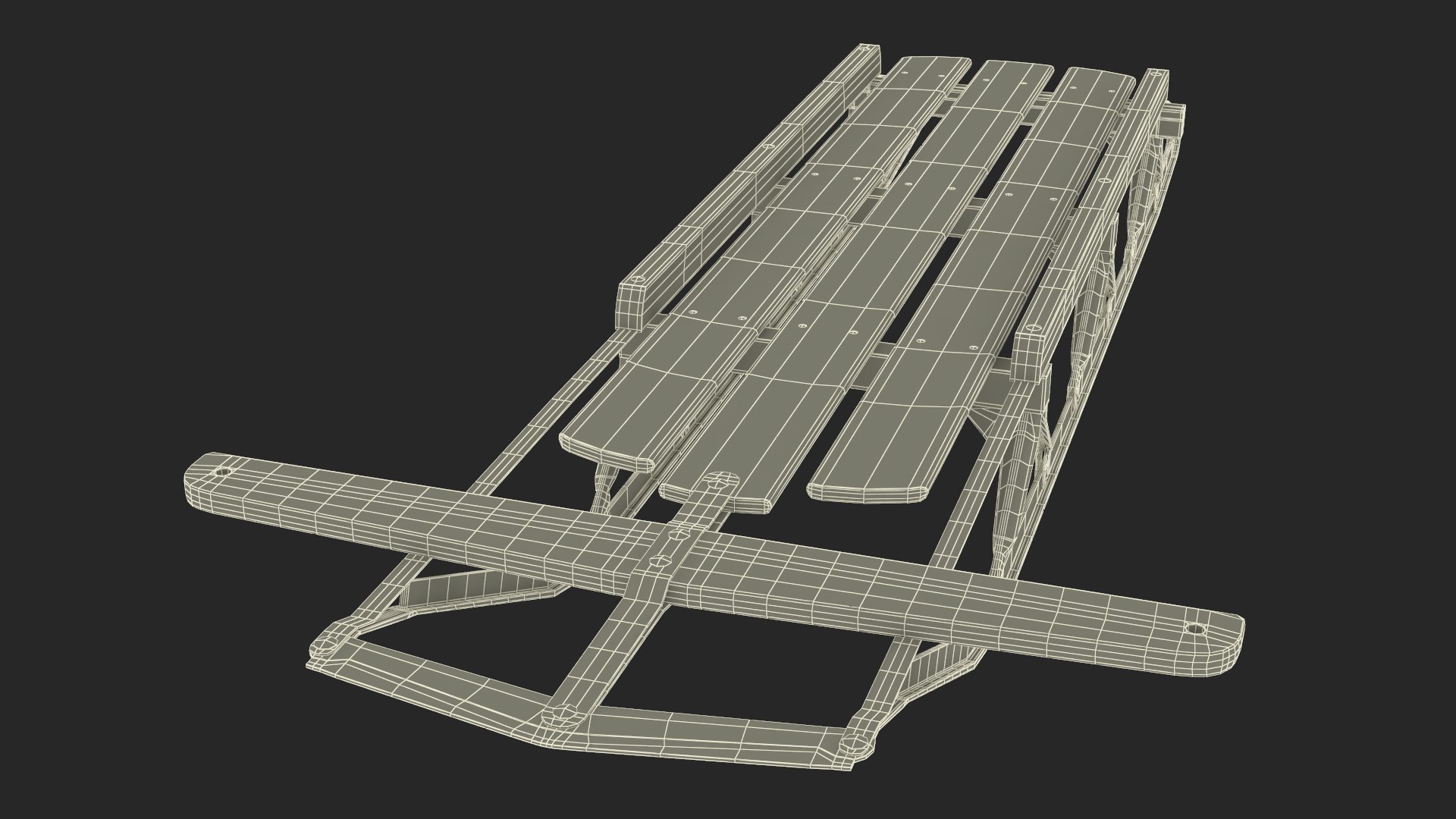 Wooden Snow Sled Model - TurboSquid 1994612