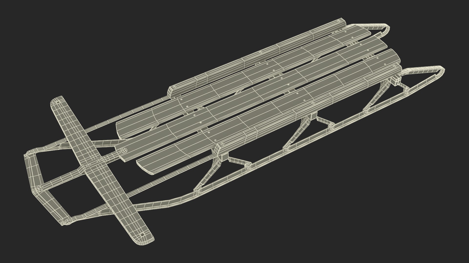 Wooden Snow Sled Model - TurboSquid 1994612