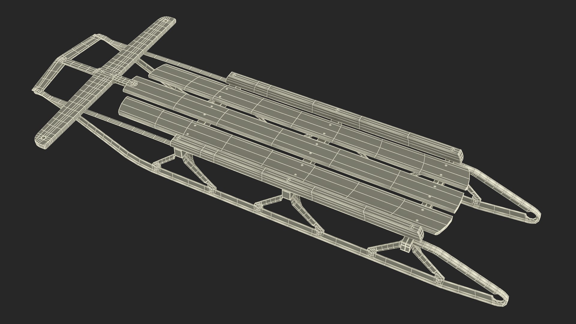 Wooden Snow Sled Model - TurboSquid 1994612