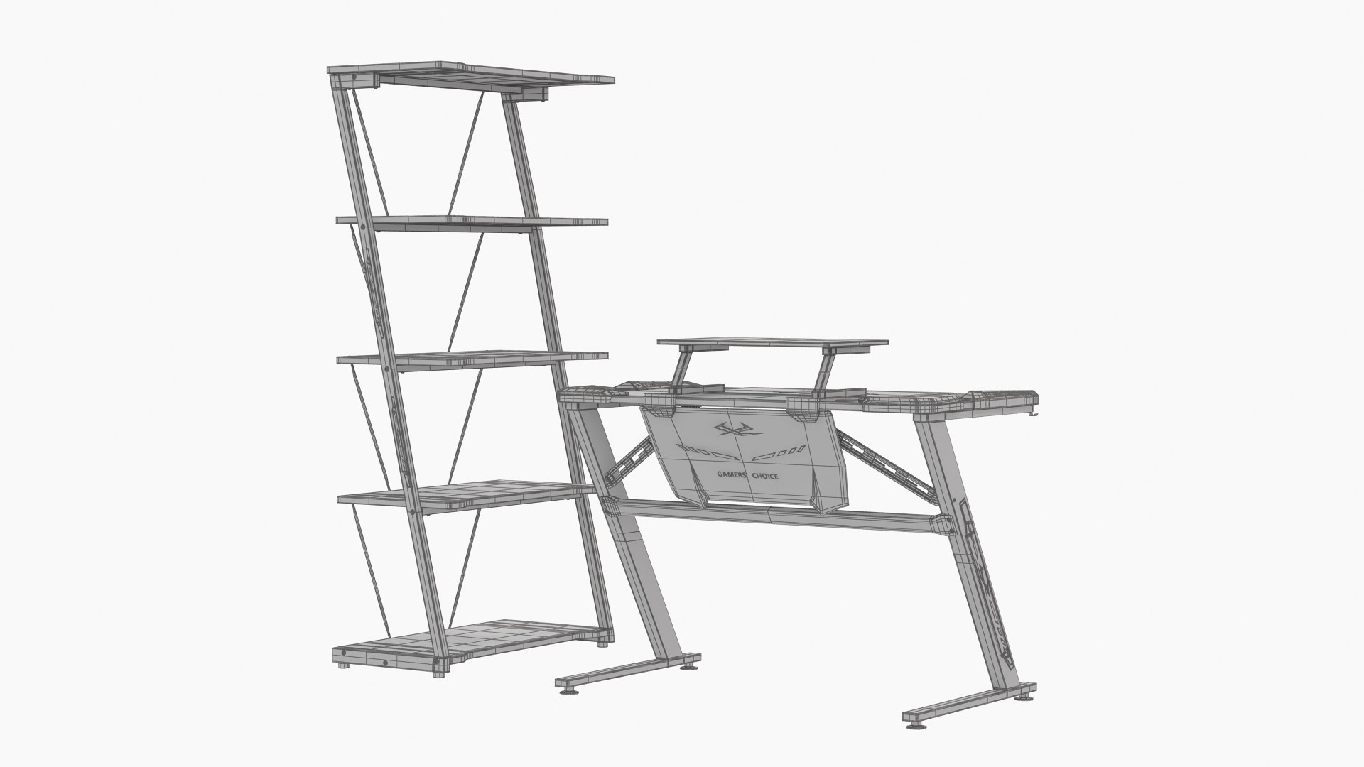 Shelves Gaming Desk 3D Model - TurboSquid 1462721