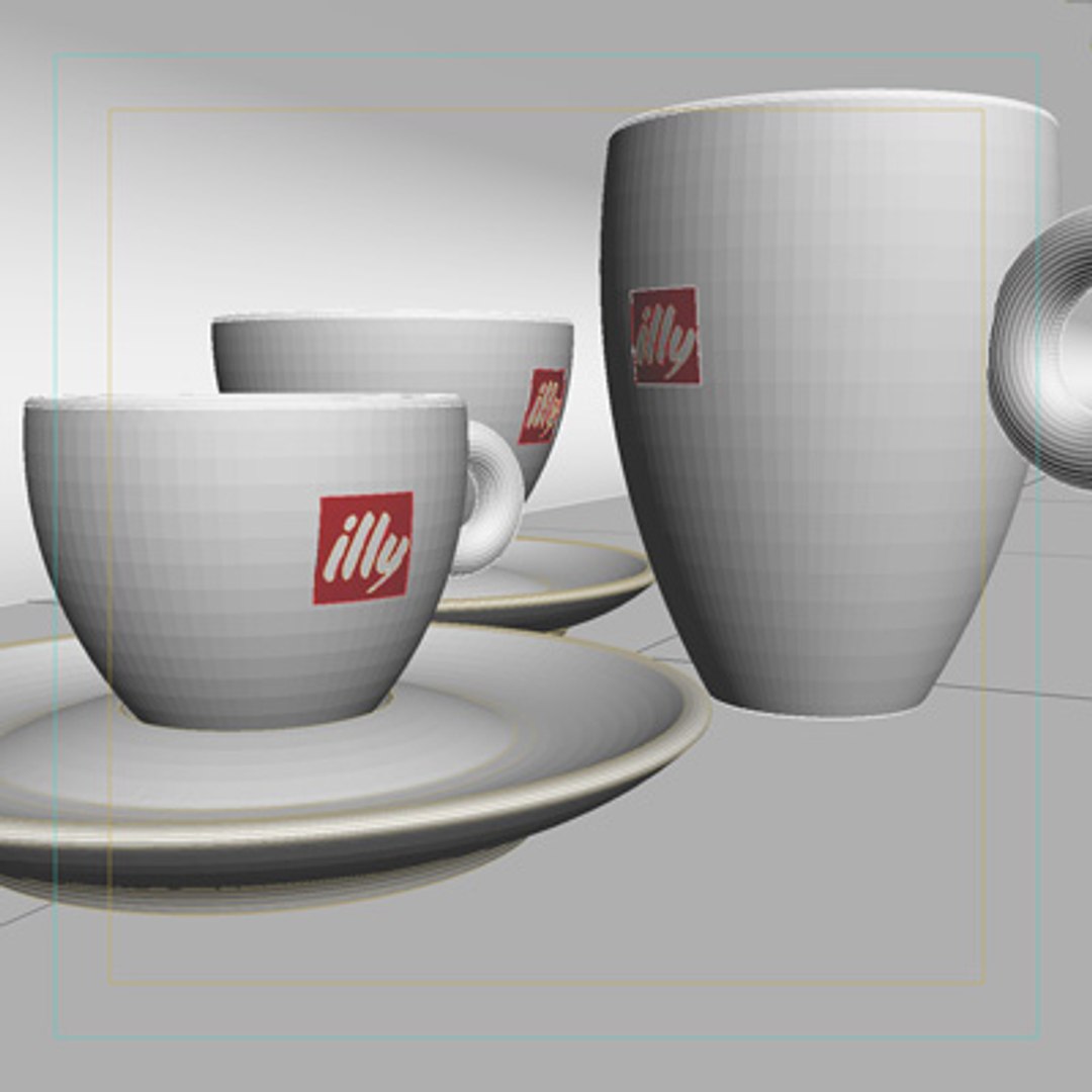 illy logo cup set 3d lwo