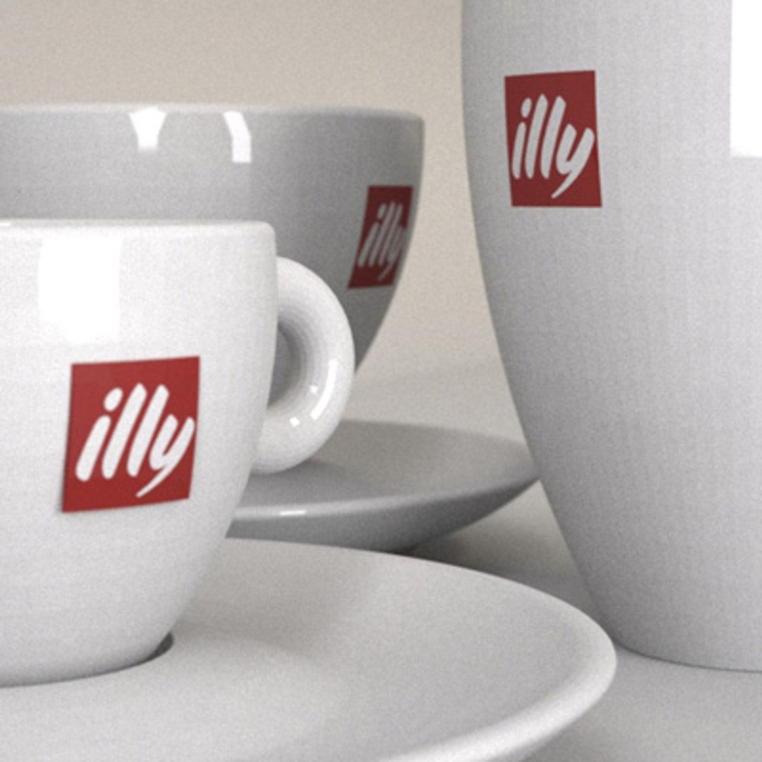 illy logo cup set 3d lwo
