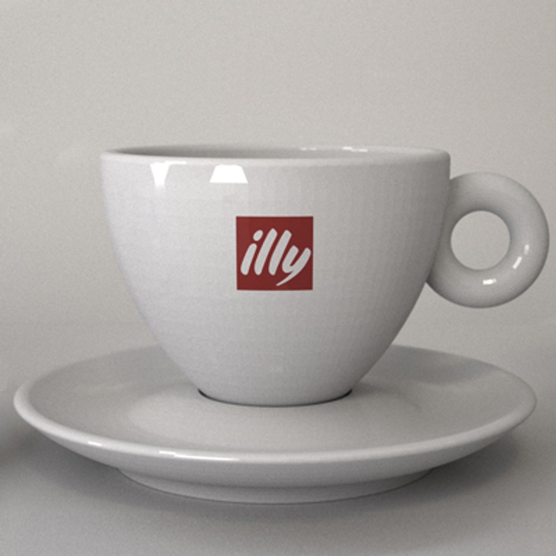 illy logo cup set 3d lwo