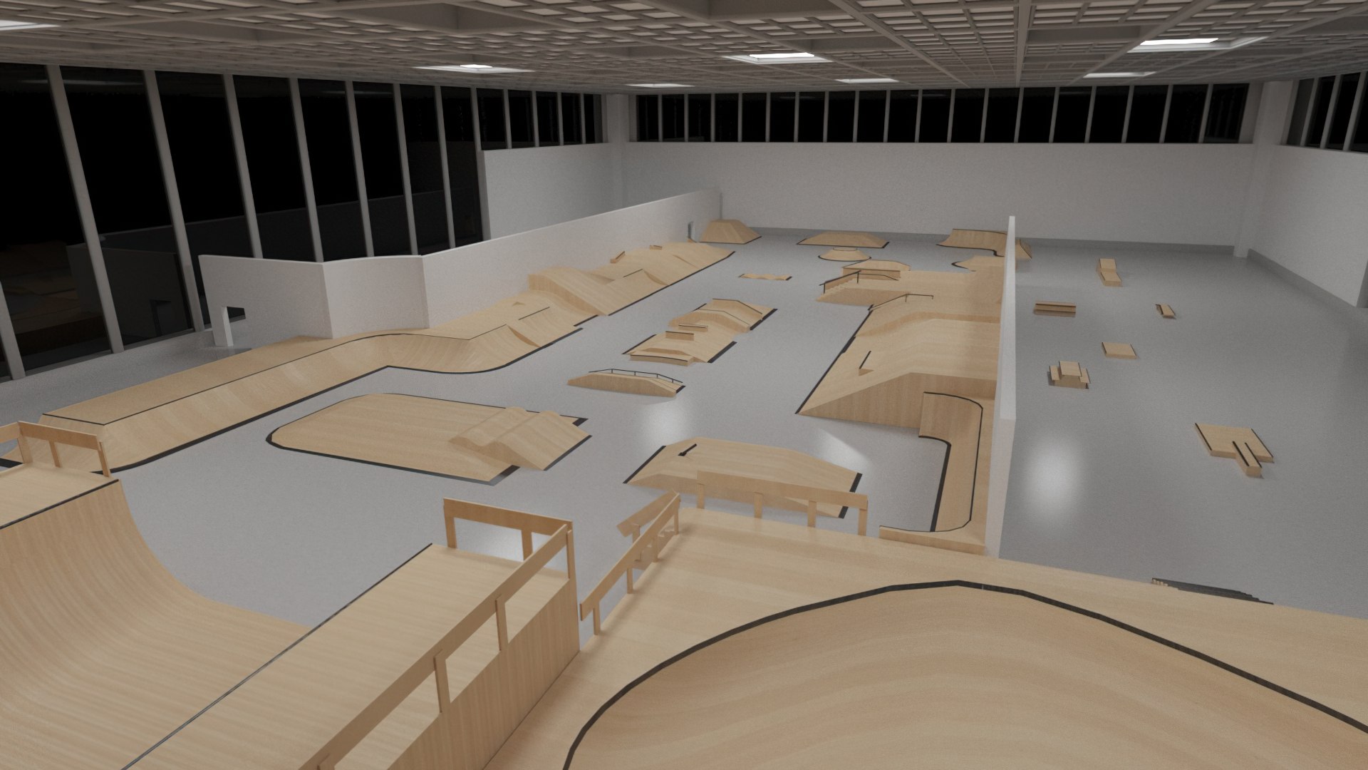 Indoor Skateboard Park 3D Model - TurboSquid 1657711