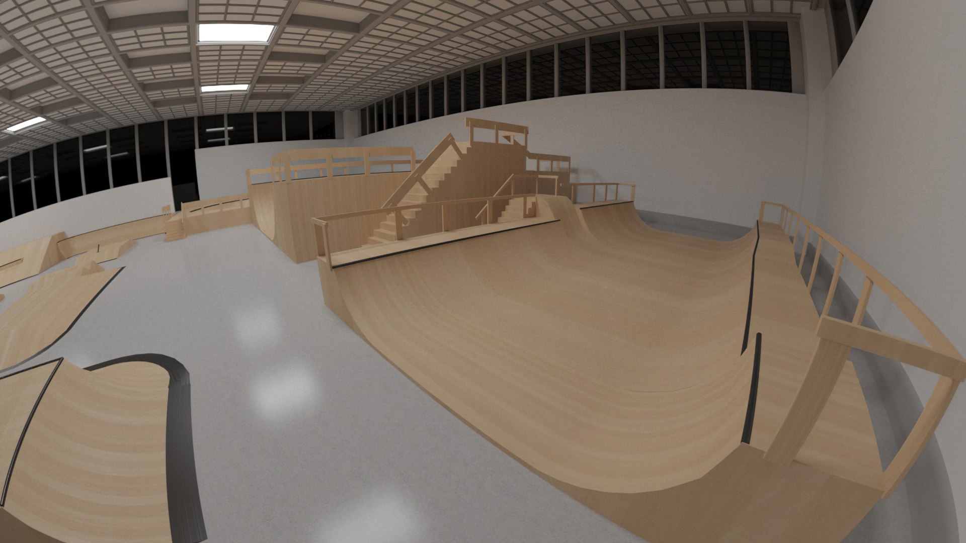 Indoor Skateboard Park 3D Model - TurboSquid 1657711
