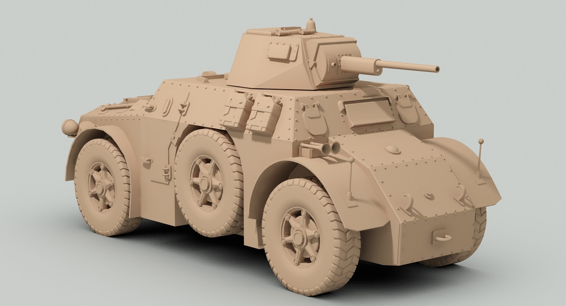 3d Model Ww2 Autoblinda Ab41
