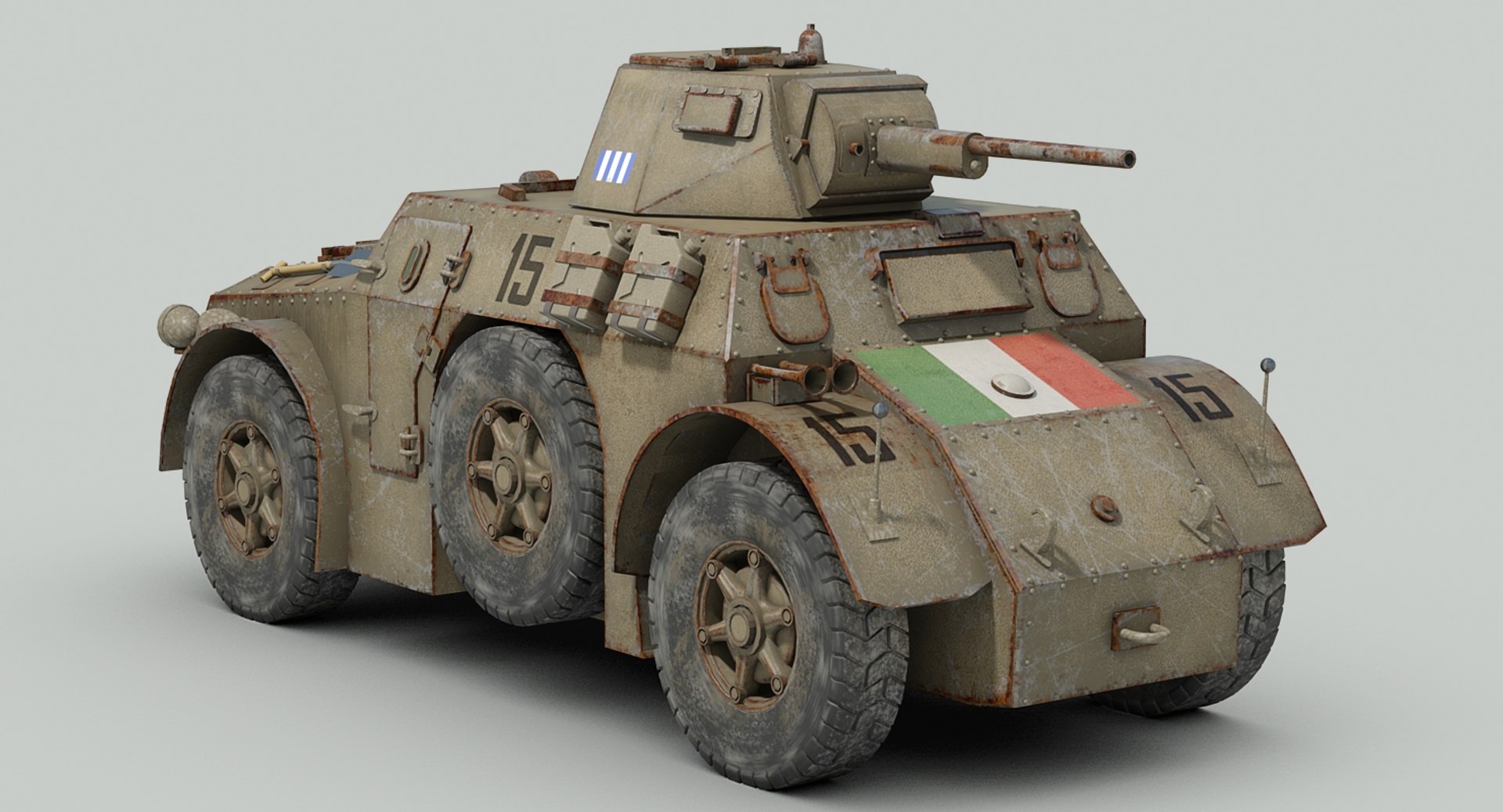 3d Model Ww2 Autoblinda Ab41