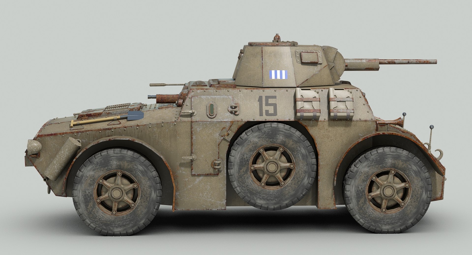 3d Model Ww2 Autoblinda Ab41