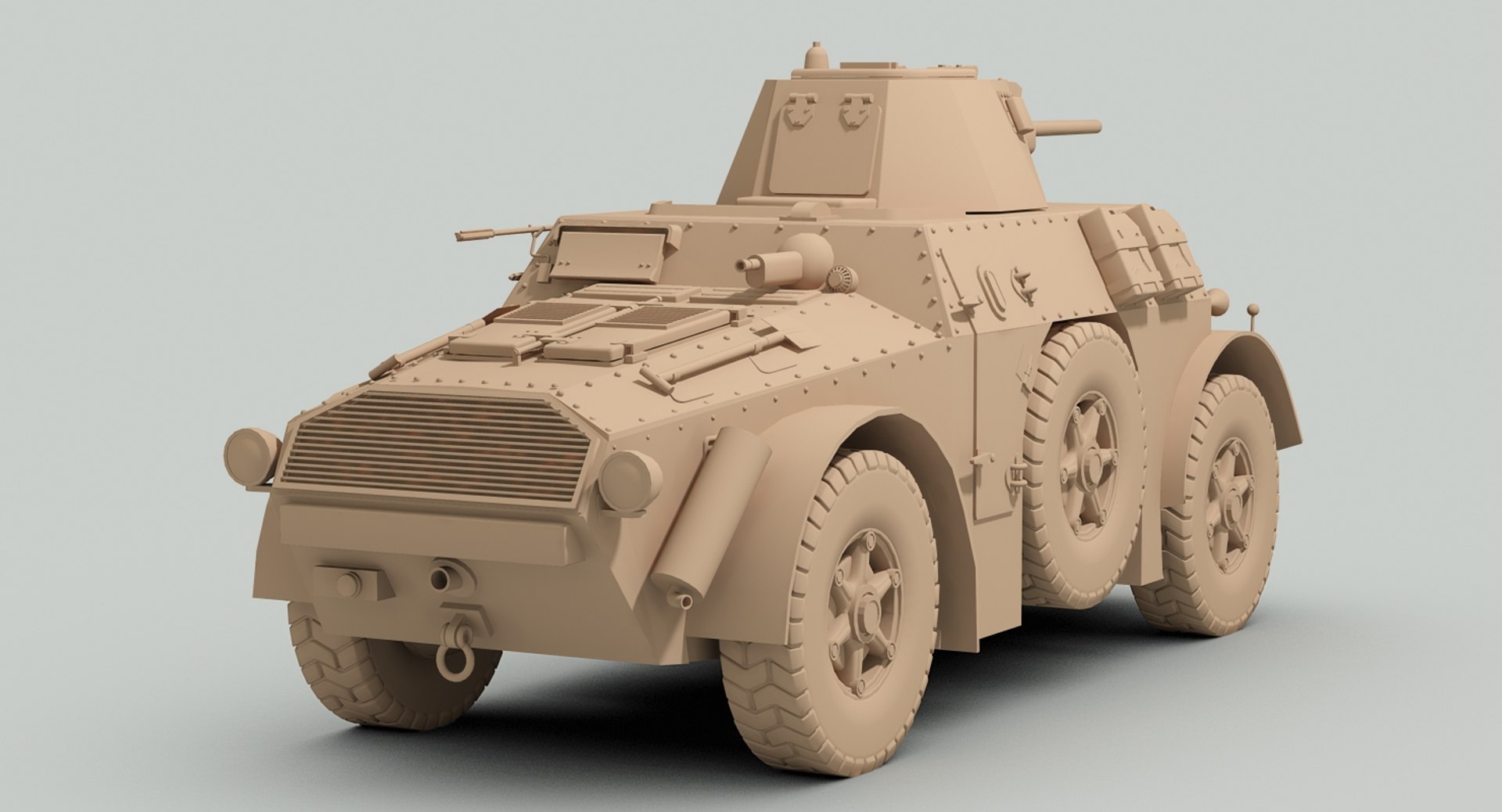 3d Model Ww2 Autoblinda Ab41