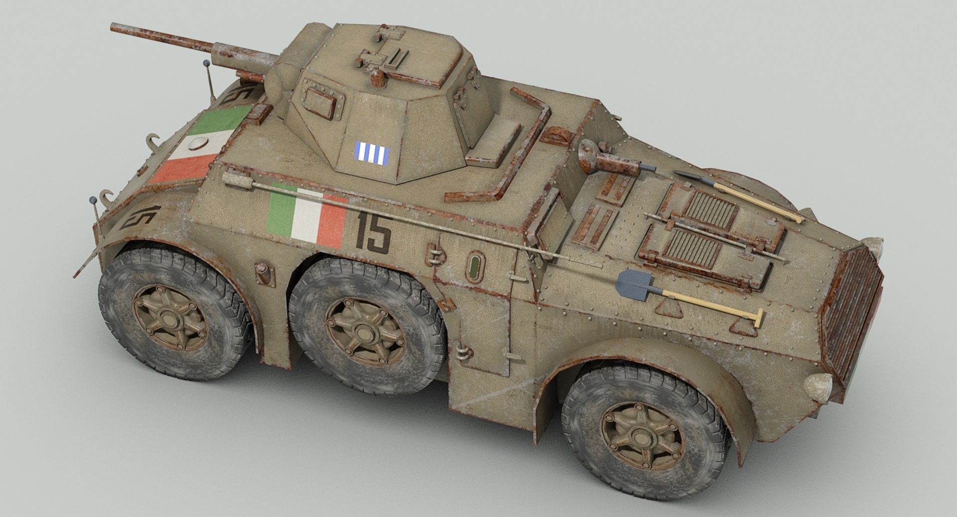 3d Model Ww2 Autoblinda Ab41
