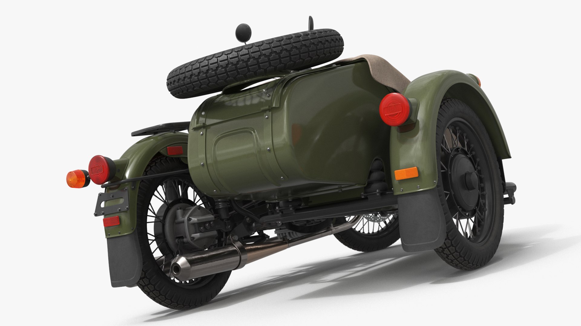 3D Vintage Motorcycle With Sidecar Rigged - TurboSquid 2391399