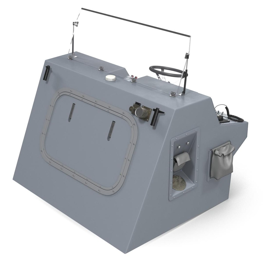 3d military boat control panel model