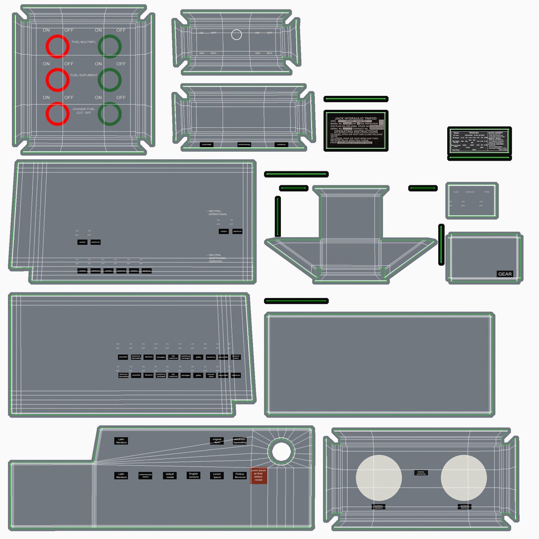 3d military boat control panel model