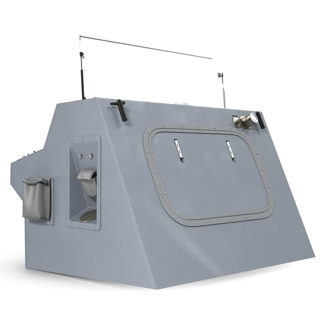 3d military boat control panel model