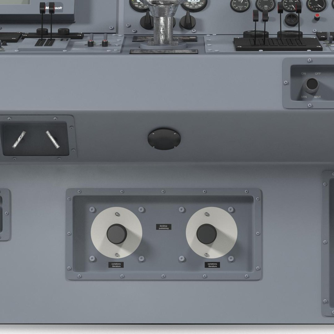 3d military boat control panel model