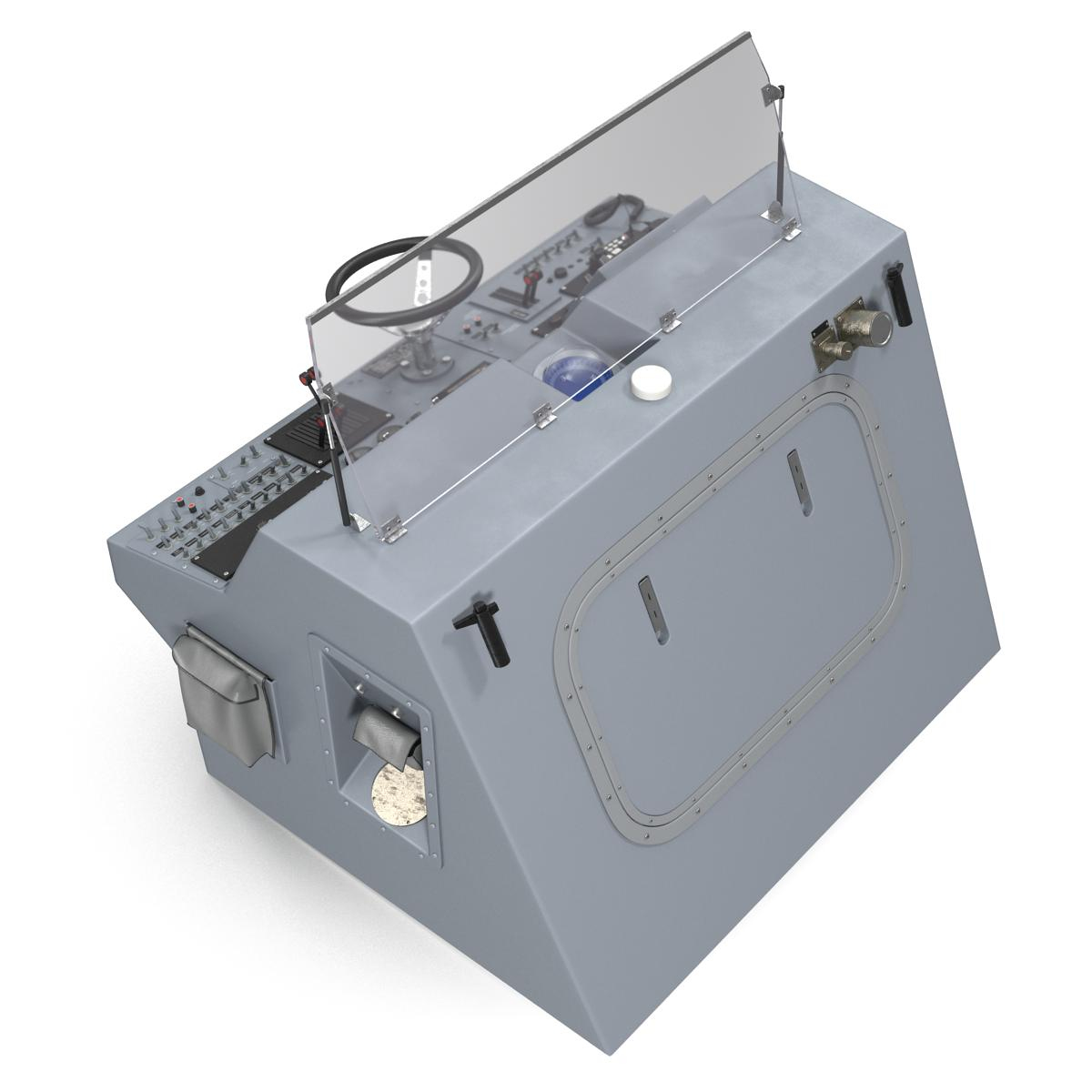 3d military boat control panel model
