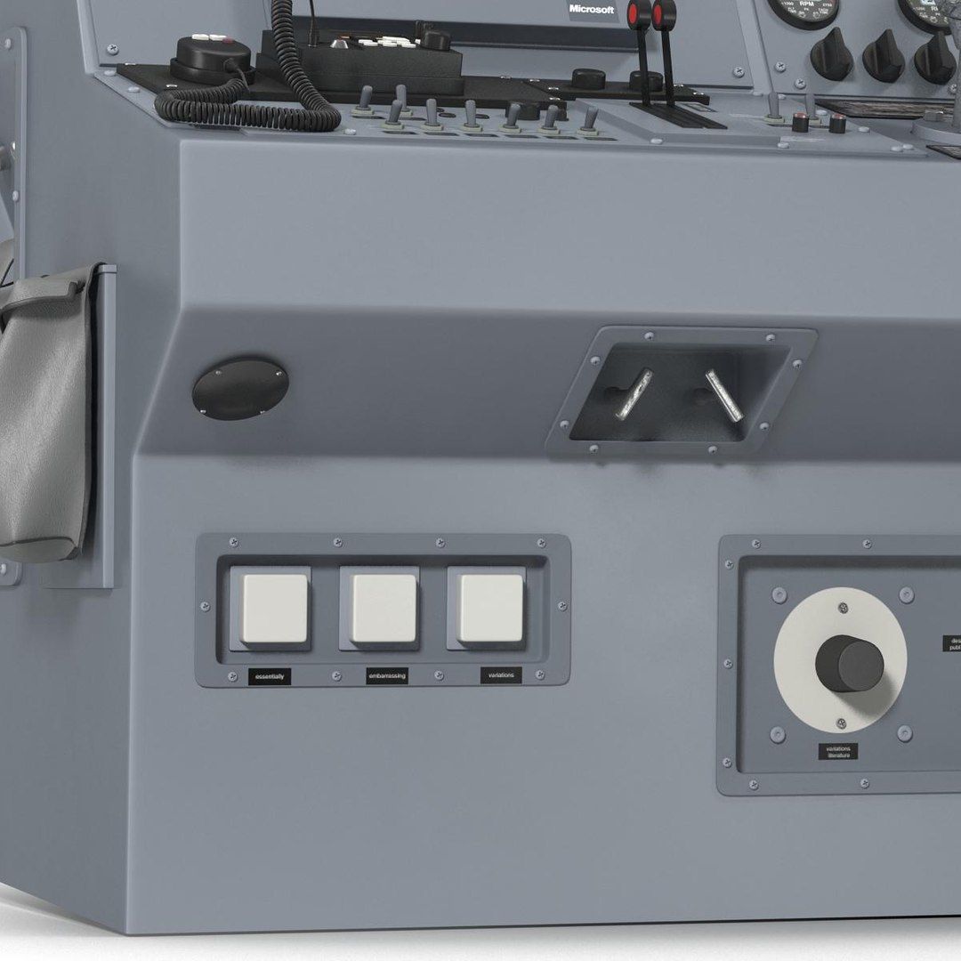 3d military boat control panel model