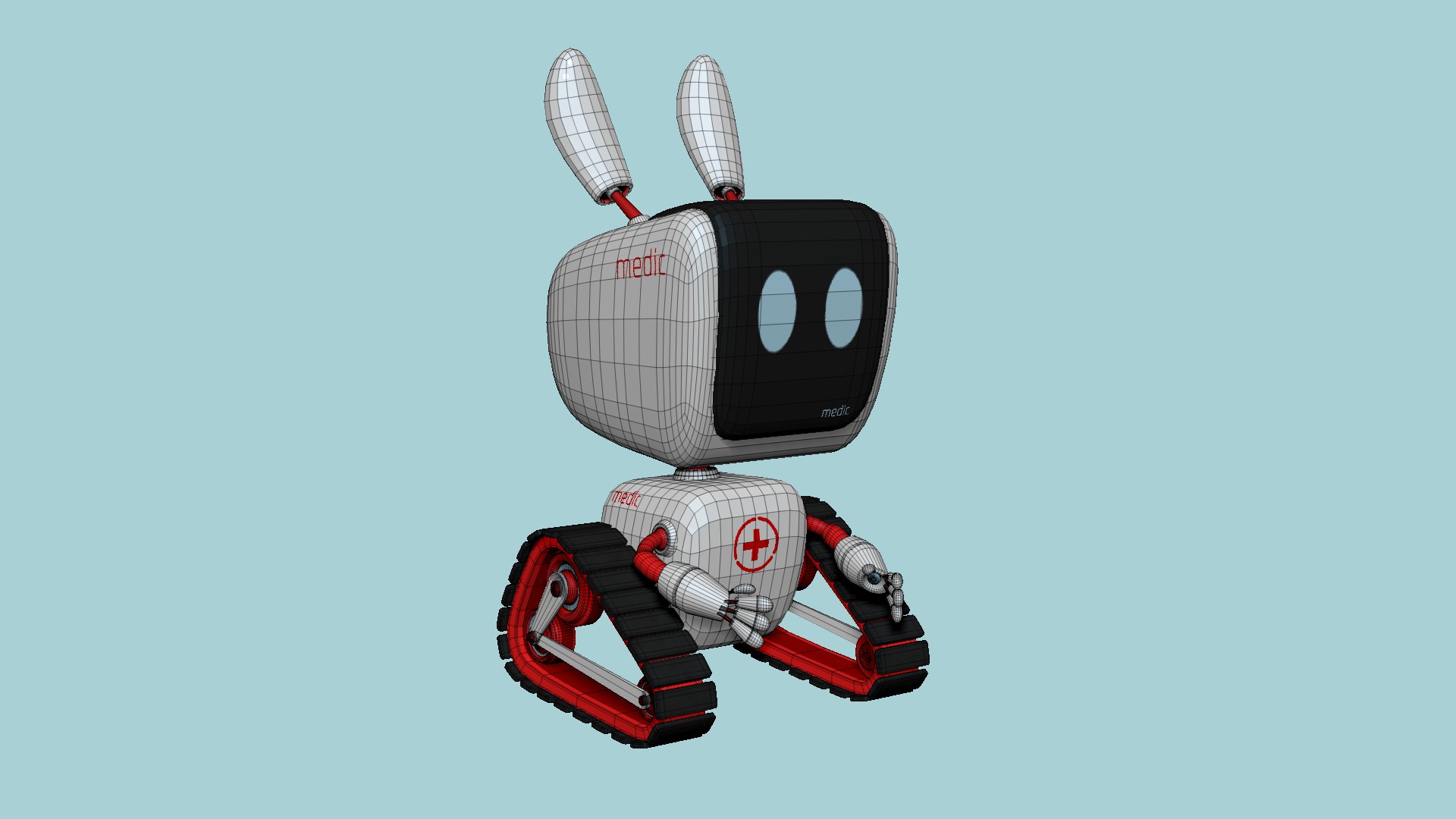 3D Model Cute Robot 08 Medic Rescue - Character SciFi Design ...