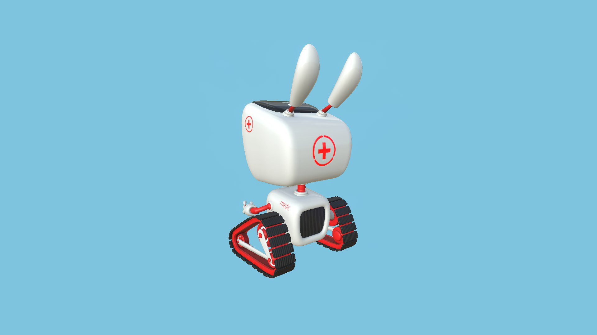 3D Model Cute Robot 08 Medic Rescue - Character SciFi Design ...