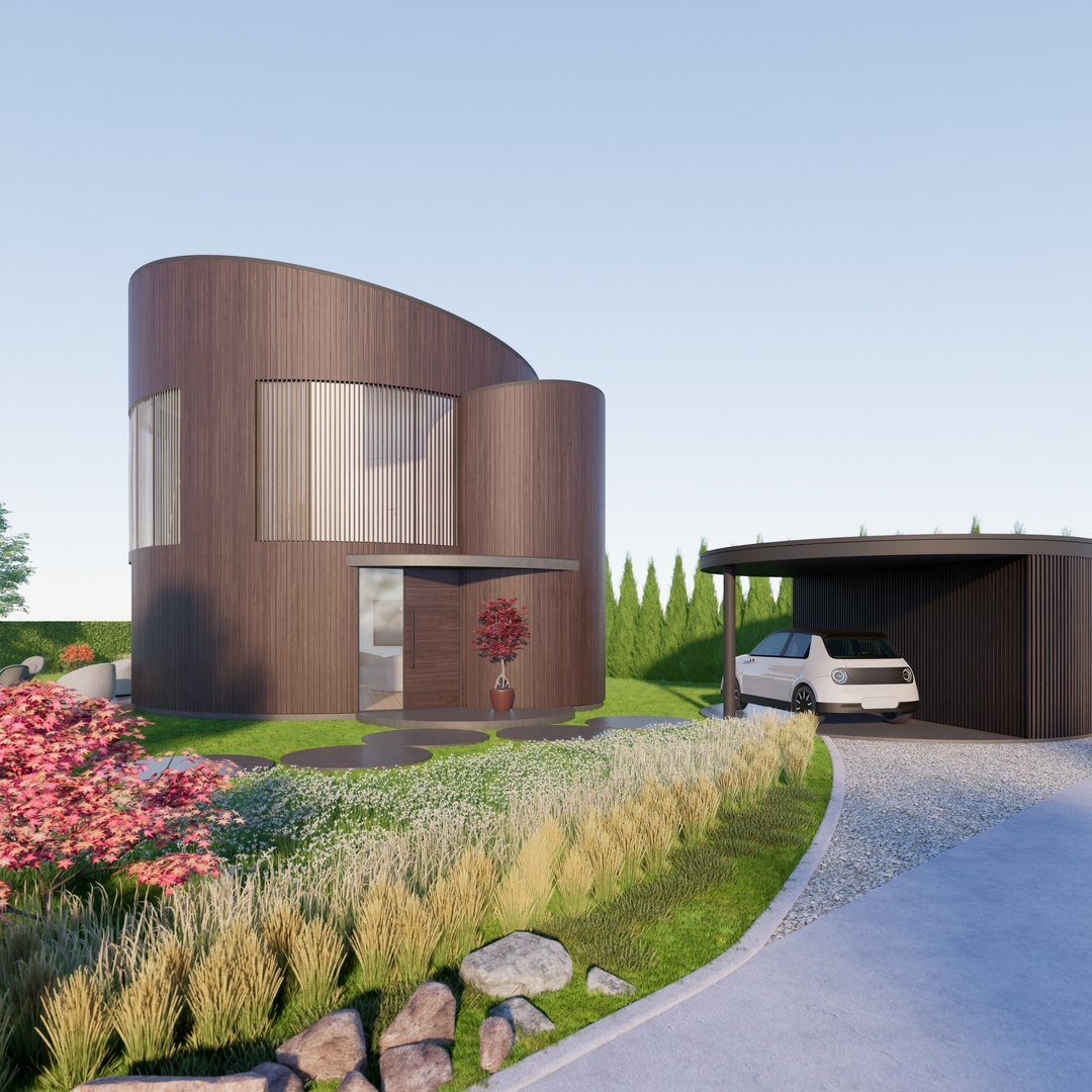 3D House 12 - Created With Fully Parametric Revit Families Model ...