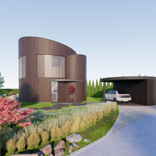 3D House 12 - Created with fully parametric Revit Families model ...