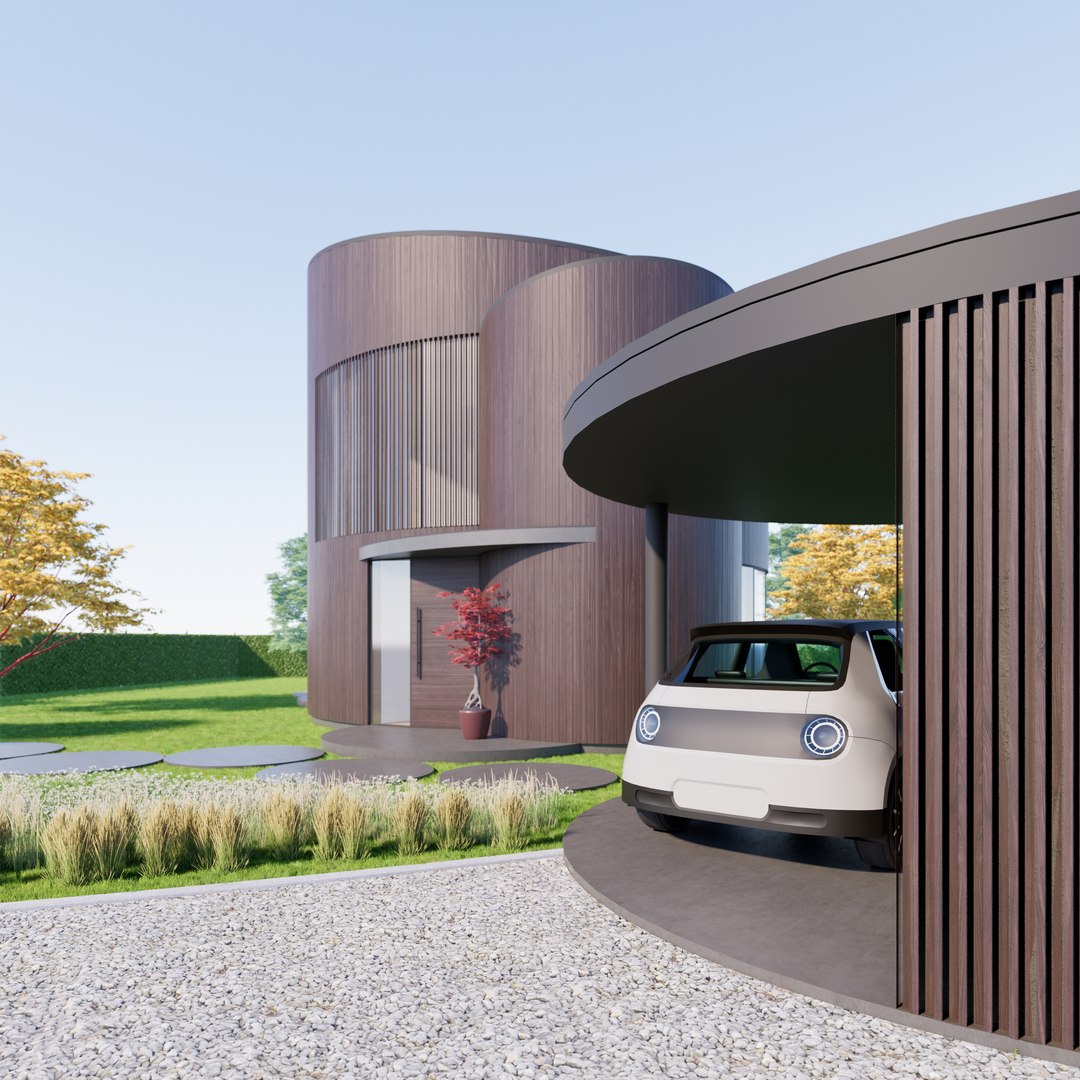 3D House 12 - Created With Fully Parametric Revit Families Model ...