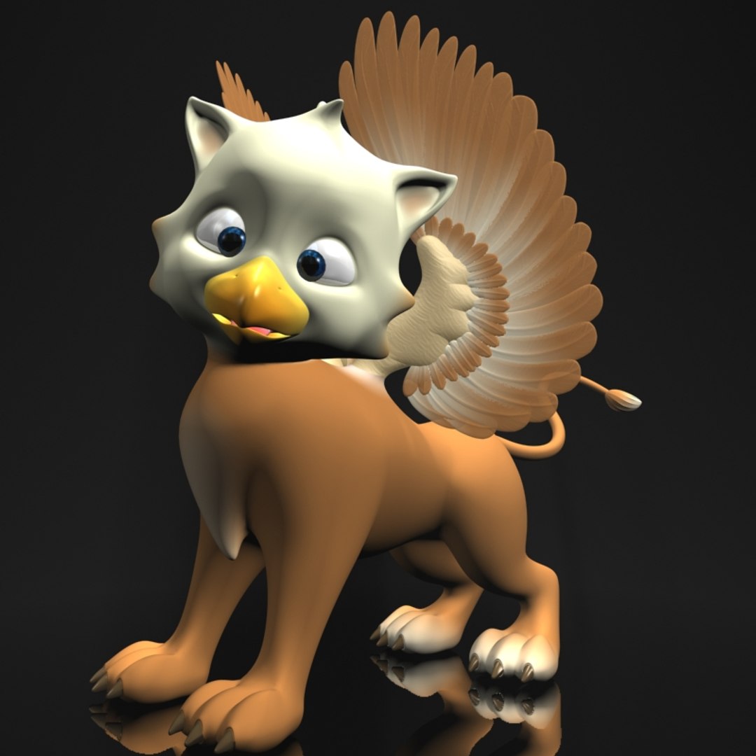 3ds Cute Baby Griffin Rigged