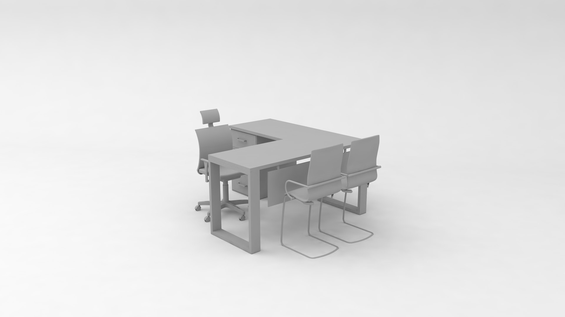 3D Office desk model - TurboSquid 2182418
