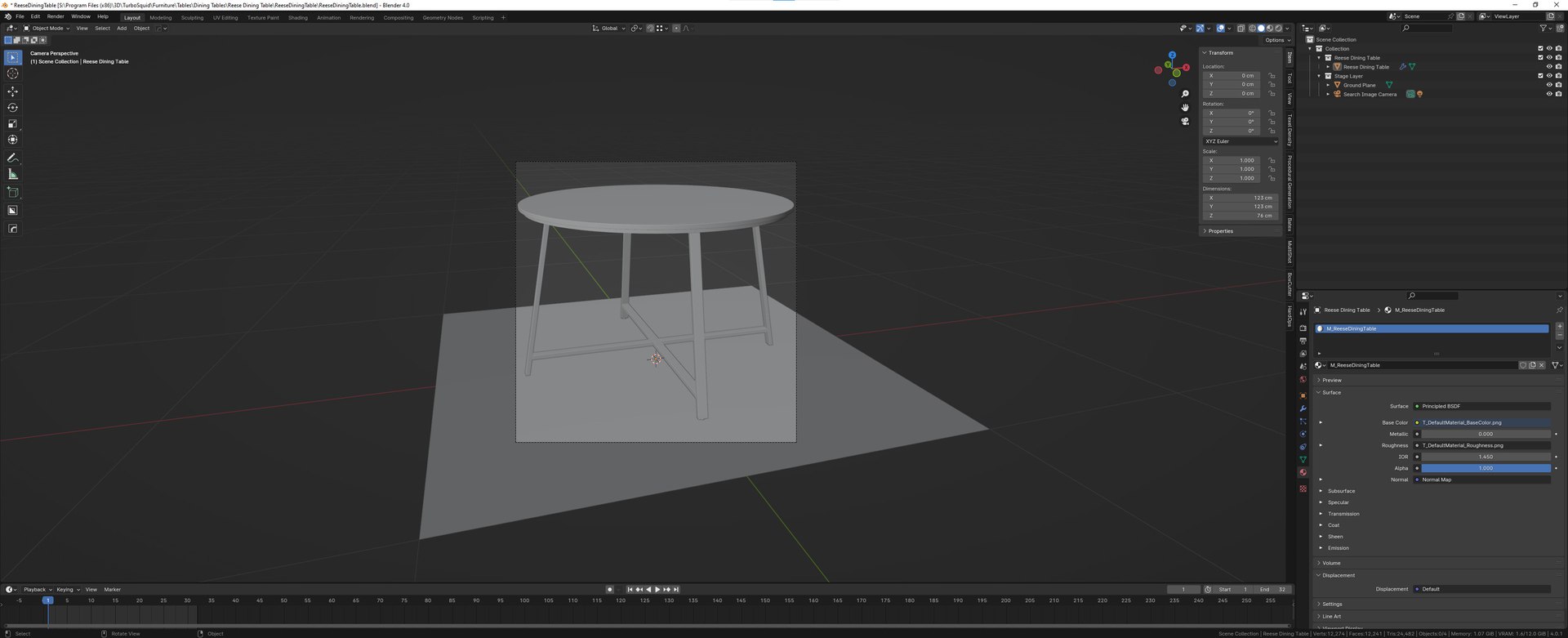 3D Reese Dining Table Model - TurboSquid 2162191