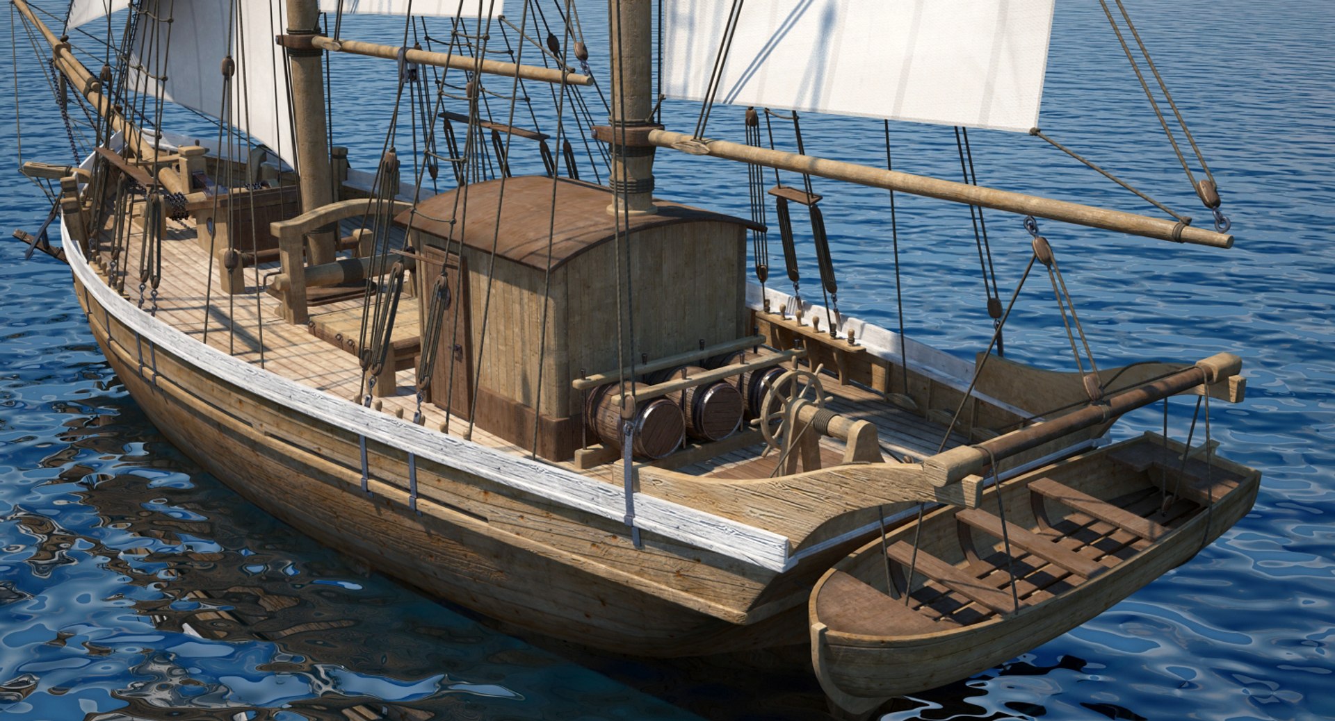 Galeas Ship Sea 3D Model - TurboSquid 1152106