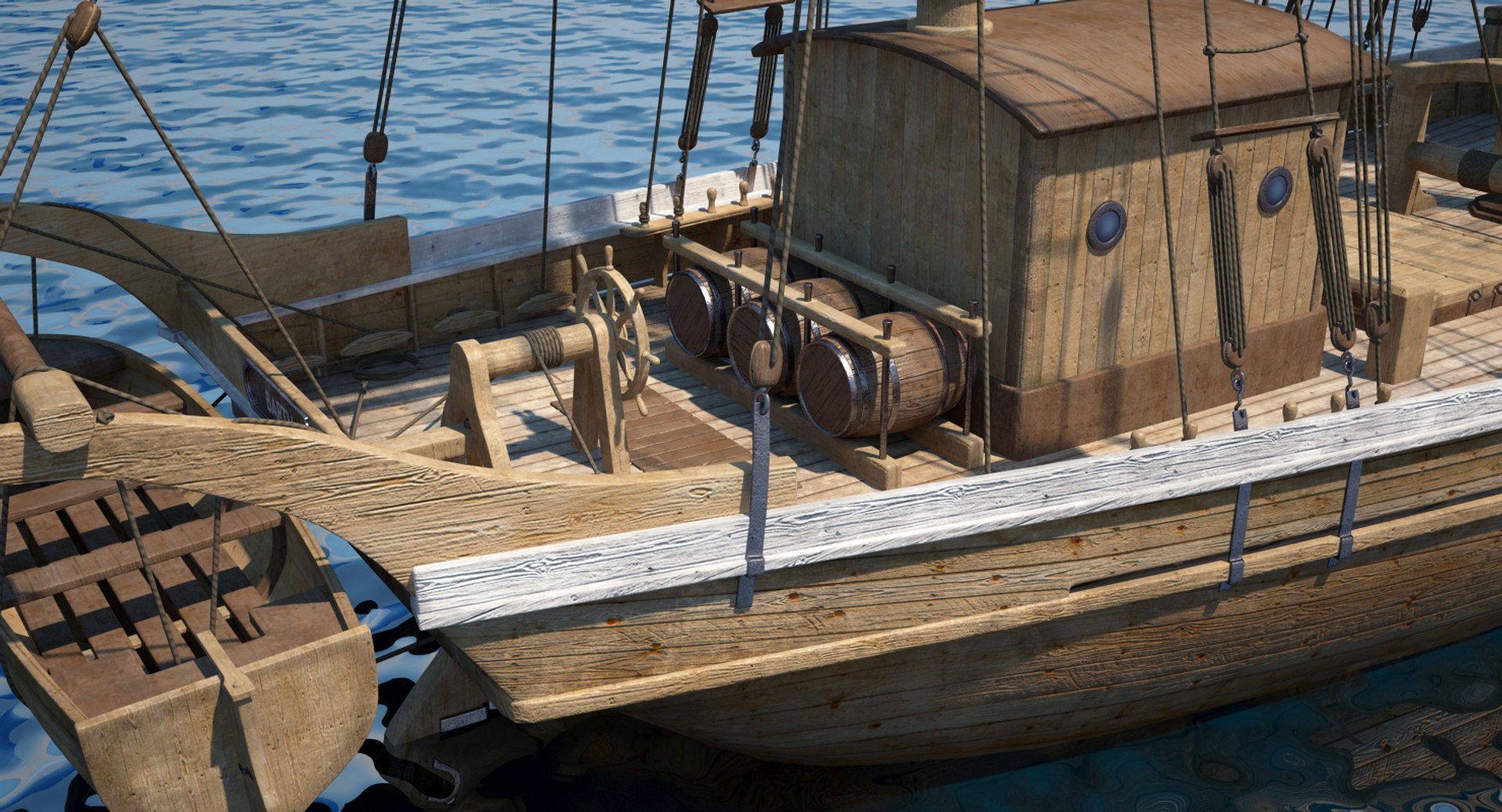 Galeas Ship Sea 3D Model - TurboSquid 1152106