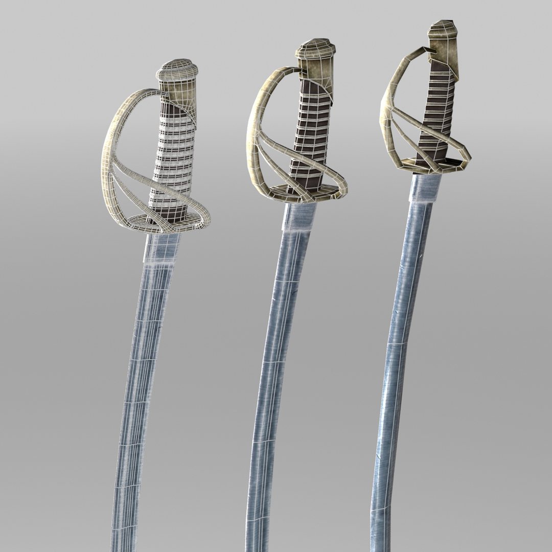 3d Model Nineteenth Cavalry Saber 3