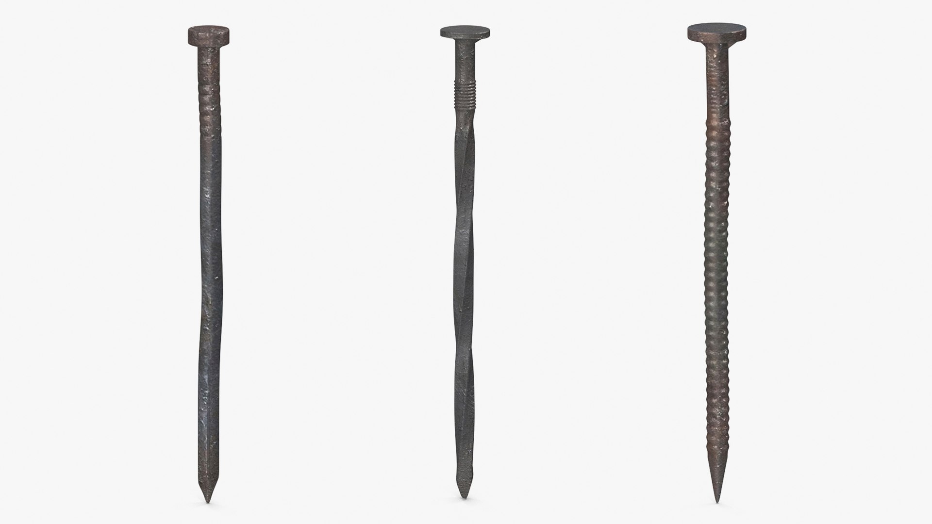 3D Old Industrial Nails Collection - TurboSquid 2063445
